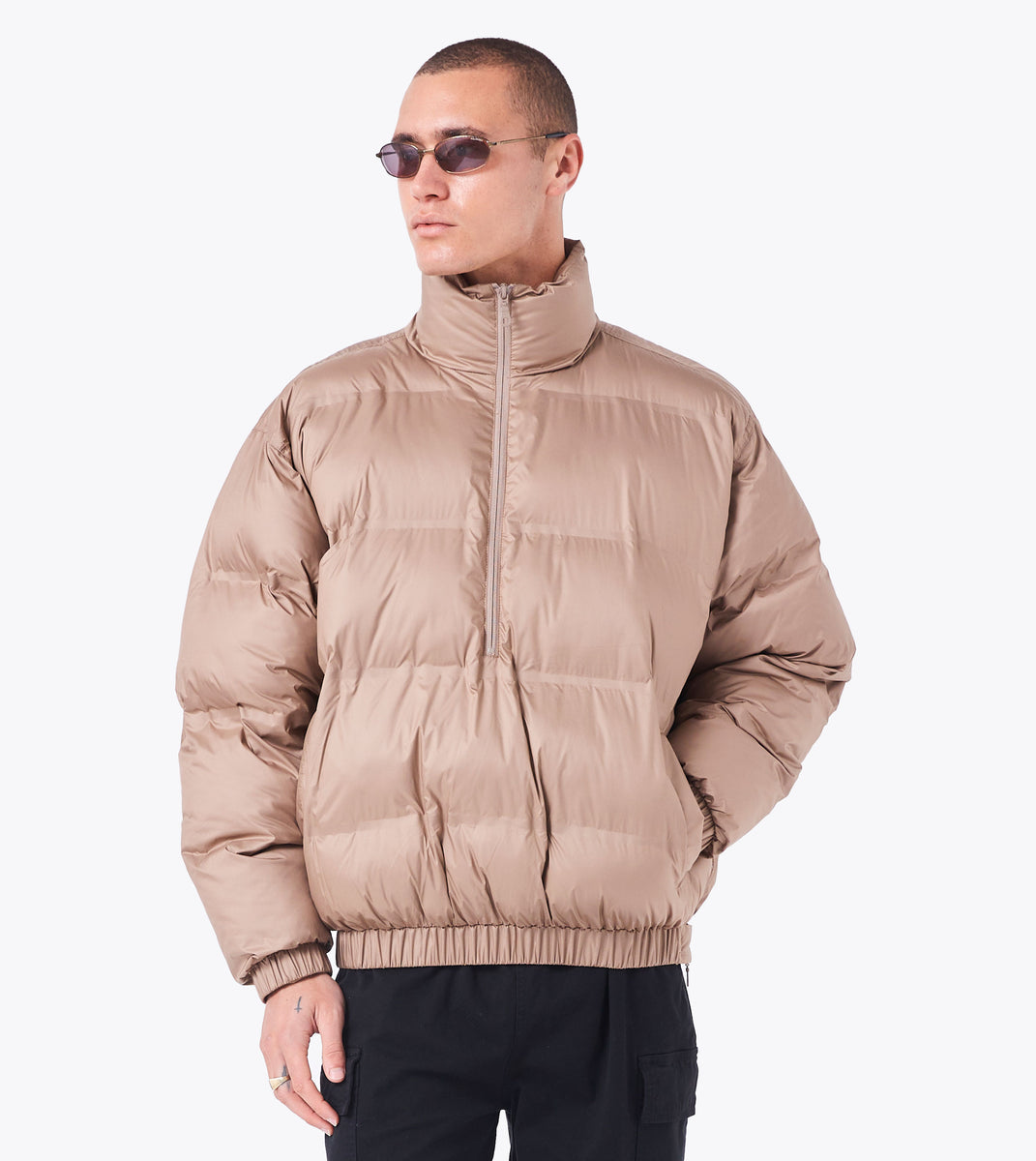 3/4 Puffer Jacket Dk Tan – ZANEROBE