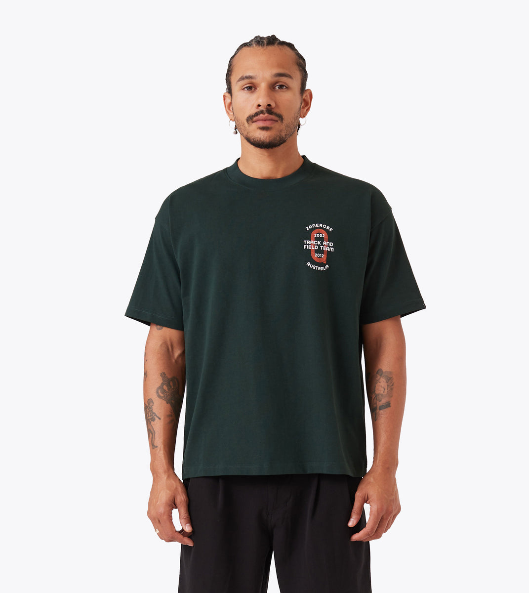 Track Team Box Crop Tee Forest – ZANEROBE