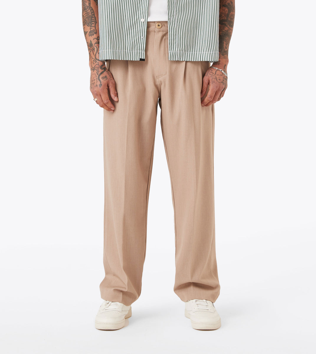 Herringbone Flow Pant Beige – ZANEROBE