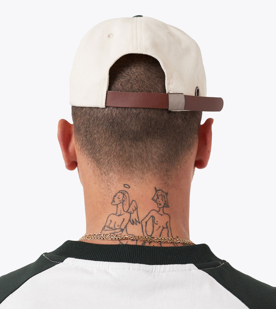 Stitched Emblem Cap Vintage White/Forest – ZANEROBE