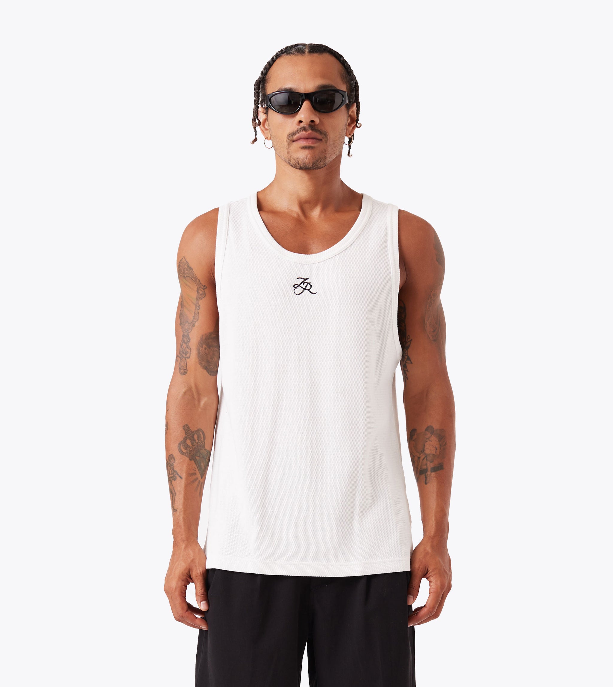 Waffle Tank Vintage White