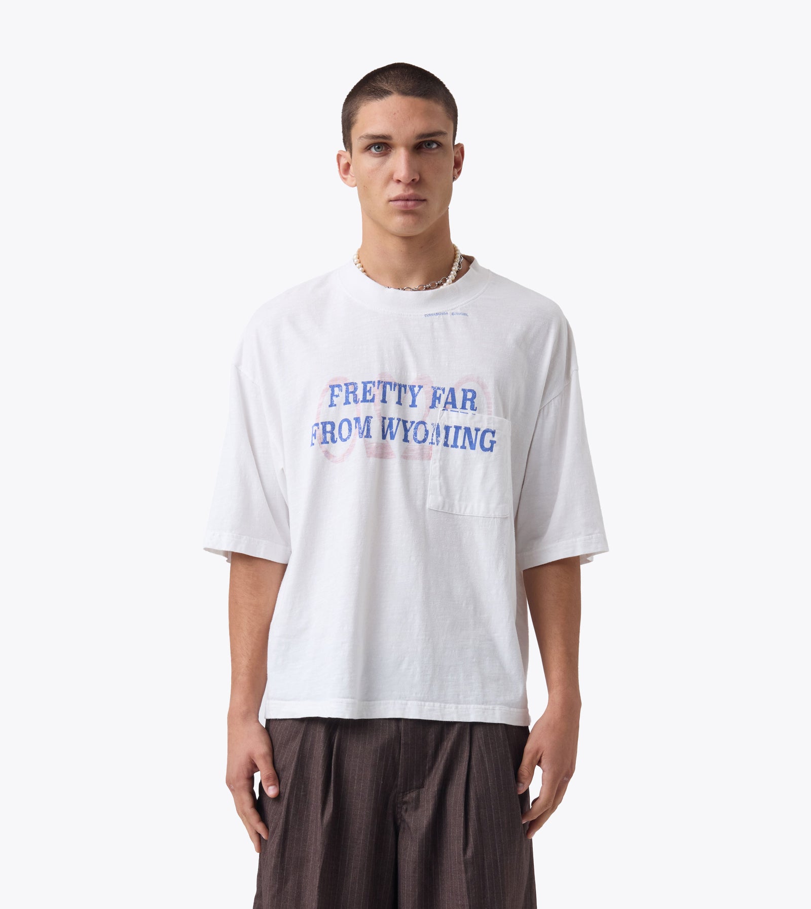 Wyoming Cropped Slub Flow Tee Vintage White
