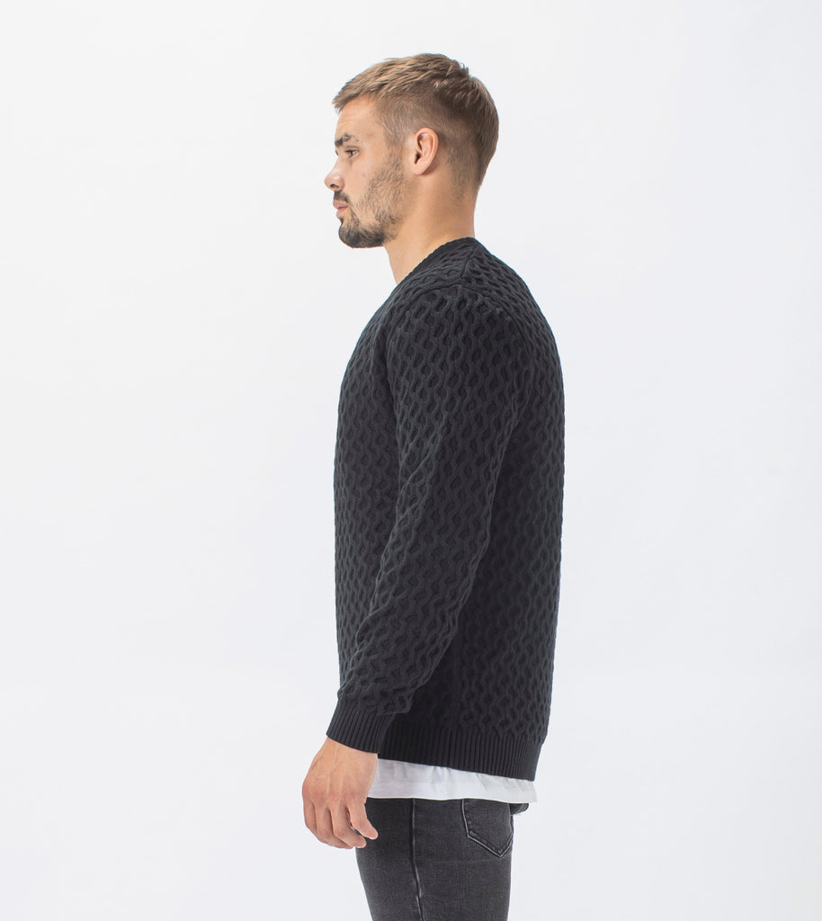 Diamond Crew Knit Black - Sale – ZANEROBE